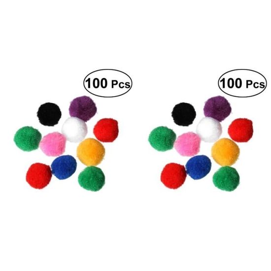 200 pcs 4cm Assortiment Pom Poms Kitten Toys Boules moelleuses pour ...