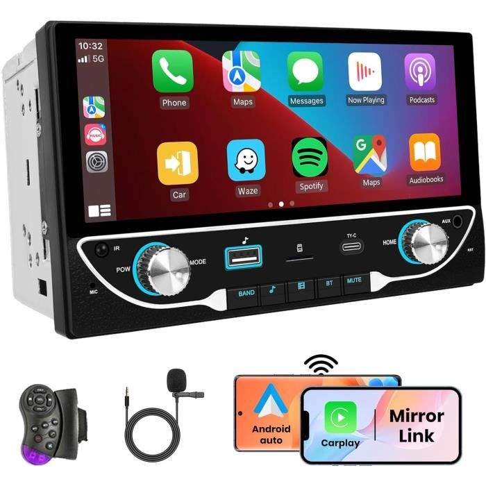 Autoradio 2 Din Carplay sans Fil Android Auto, Ecran Tactile 6.86" Carplay Display Pr en Charge ...