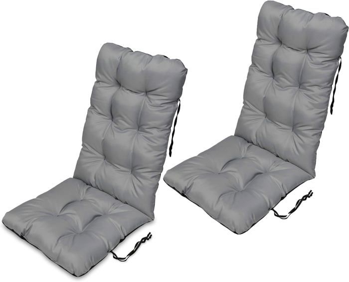 Coussin Dossier pour Chaise Longue, Siège, Banc de Jardin, Canapé Lot de 2-123x48 cm Bain de ...