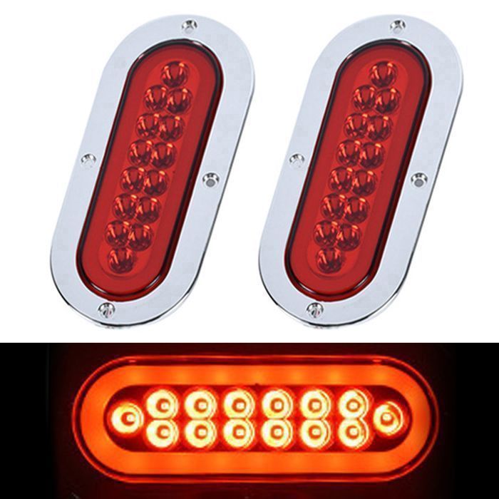 2X 12V ovale feu arrière frein étanche rouge camion remorque tracteur ...