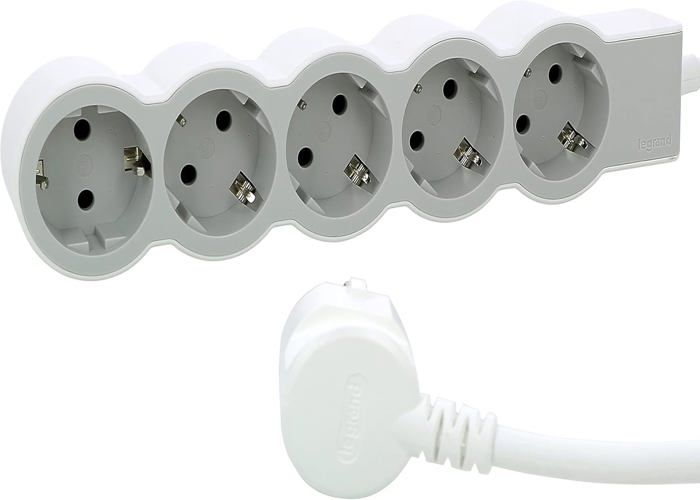 Multiprise Plate 694555-5 Prises-Longueur Du Câble 1,5 M-Blanc Gris ...