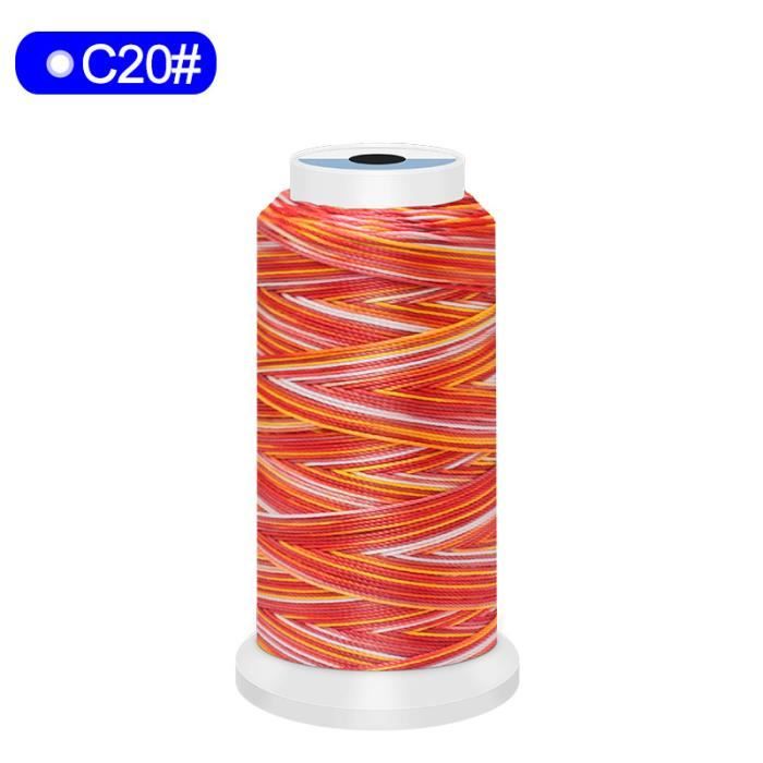 Fil de polyester de couleur dégradée pour machine à coudre,bricolage ...