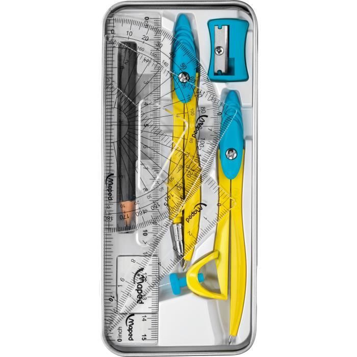 Maped - Coffret Mathset Compas Scolaire Study Pop - Compas Métal - Mini ...