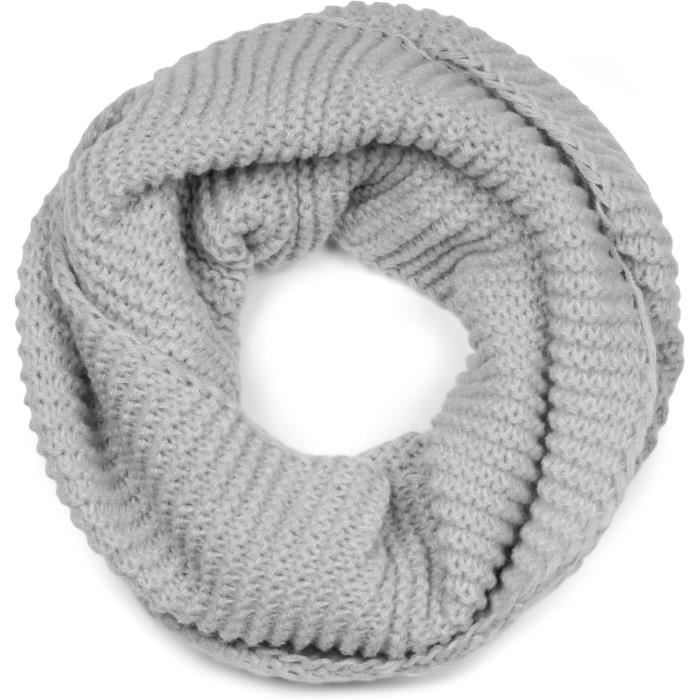 Écharpe en tricot loop unicolore avec motif de vagues - Marque - Modèle ...