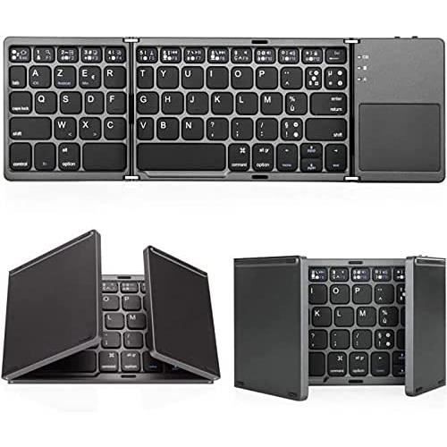 Clavier Bluetooth Avec Pavé Tactile, Pliable, Azerty, Rechargeable ...