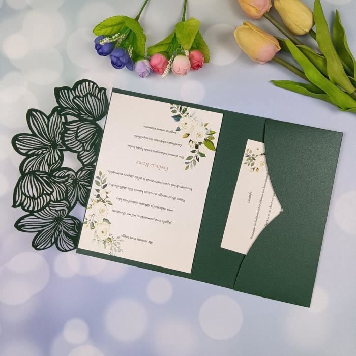 Faire-part - invitation,Carte d'invitation de mariage avec enveloppe ...