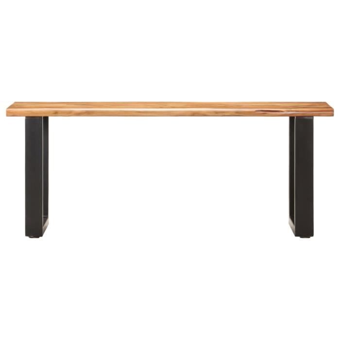 Banc au bord naturel du bois 160 cm Bois d'acacia solide et acier -PAT ...