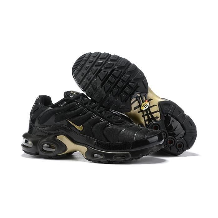 Basket tn Plus Homme Chaussures Entranement de Sport Noir Or Noir ...