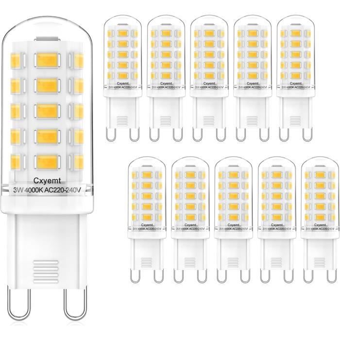 Ampoules Led G9 3W Équivalent À 28W 33W 40W Halogène Lumière Blanc ...