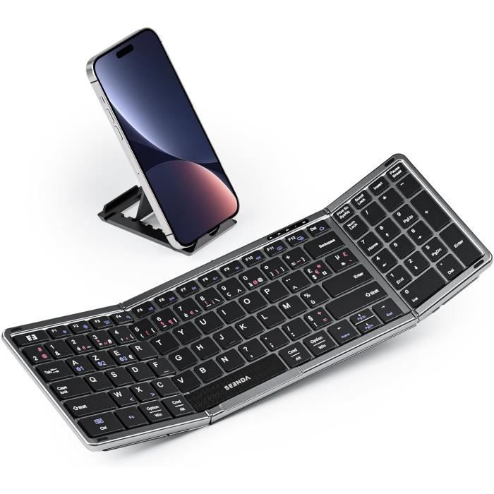 Clavier Bluetooth Pliable - Mini Portable Clavier Sans Fil Avec Pavé ...