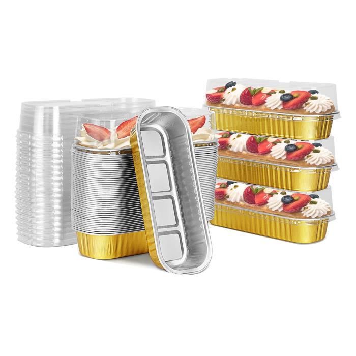 Mini Moules à Pain Jetables avec Couvercles, 50 Moules à Gâteaux ...
