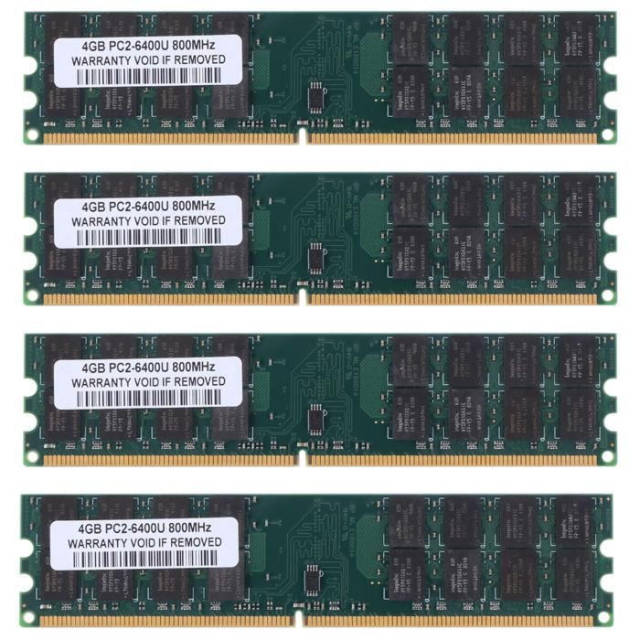 4X 4GB 4G Memoire Centrale DDR2 800MHZ PC2-6400 Memoire RAM DIMM 240 ...