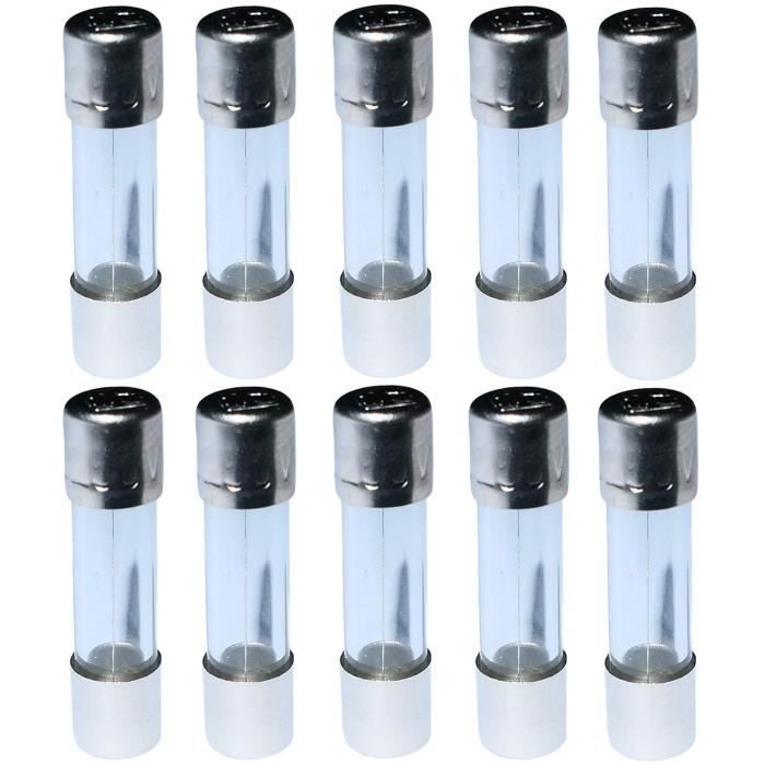 10X Fusibles Lents Retardés Temporisés - En Verre - 2Cm 5X20Mm - 220V 250V - 3.15A - C10958 ...