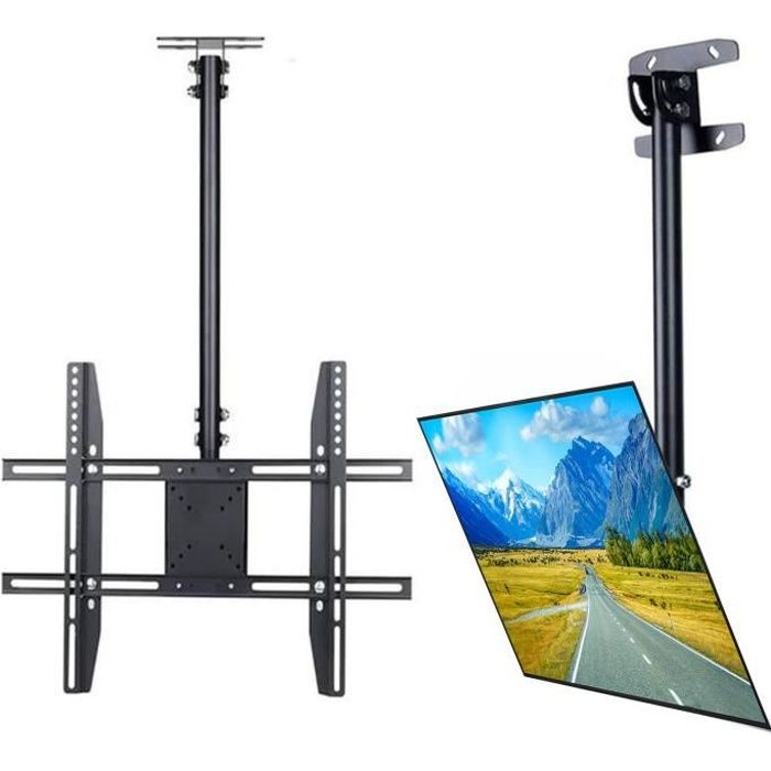 UNHO Support TV Plafond Inclinable pour LCD LED Plasma Écrans 23-65 Pouce Support Télé Plafond ...