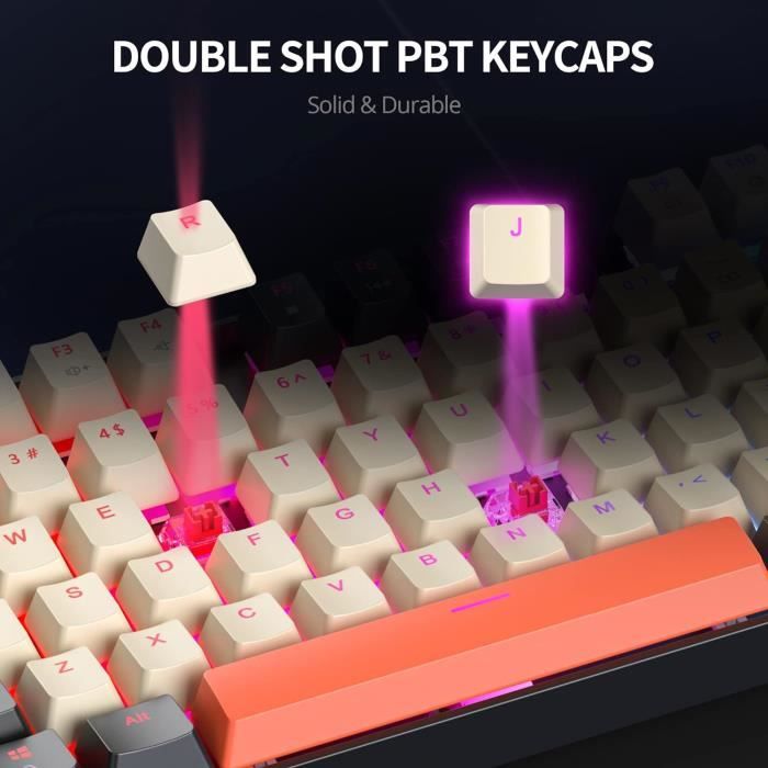 Clavier De Jeu Mécanique 80%,Clavier Filaire Compact Rétroéclairé Led ...