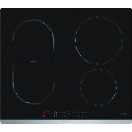BRANDT Table Cuisson Induction 3 600W 4 Foyers DuoZone 51 Noir ...