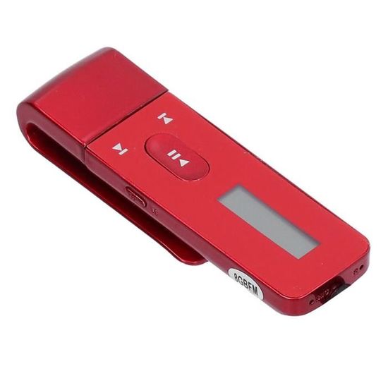 Lecteur MP3 Clip GOTOTOP - Rouge - 8 Go - Enregistreur vocal ...