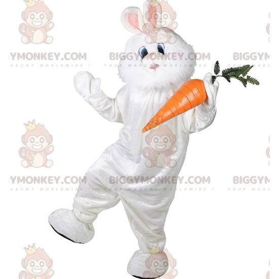 Costume de mascotte BIGGYMONKEY™ de lapin blanc dodu et poilu, costume de lapin - Cdiscount Jeux ...