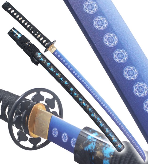 Danzan Katana en Bois Blue Moon Sabre en Bois Epee Entrainement Katana ...