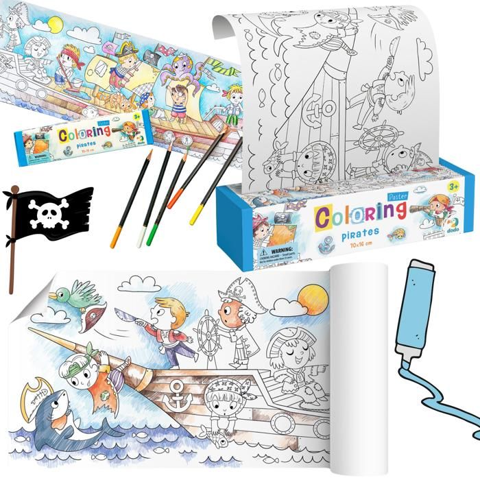 Livre de coloriage - DODO - Pirates - Compact - Pour enfants - 3 ans et ...