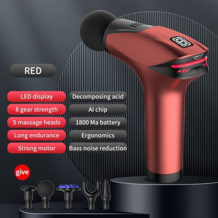 Écran LCD rouge-Mini pistolet de Massage à compression froide, masseur ...