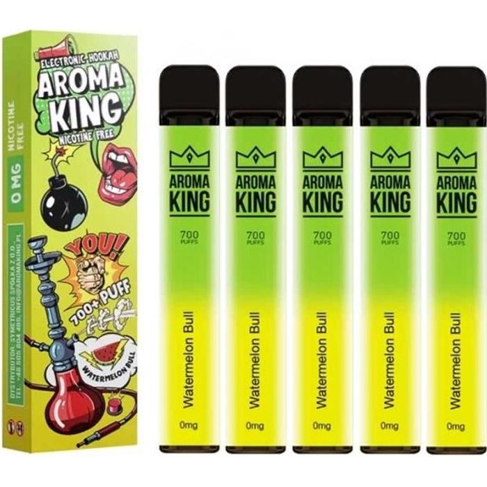 LOT DE 5 PUFFS AROMA KING WATERMELON ICE (PASTÈQUE GLACÉE) EN 0MG ...