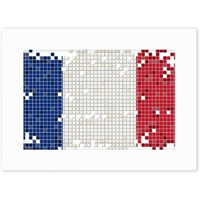 France Simple Grille Drapeau National Bureau Cadre Photo Blanc Image ...
