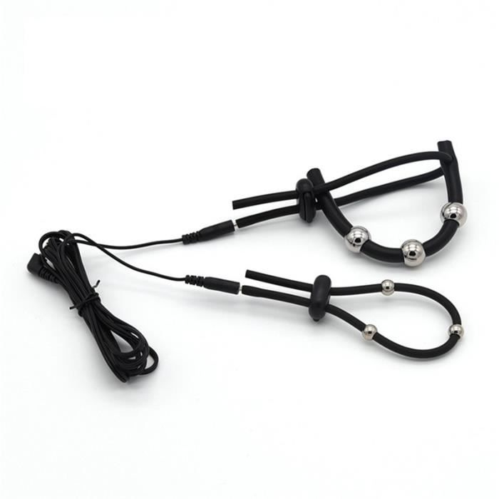 Anneau de pénis de physiothérapie à choc électrique pour hommes, perles'électro choc, massage de ...