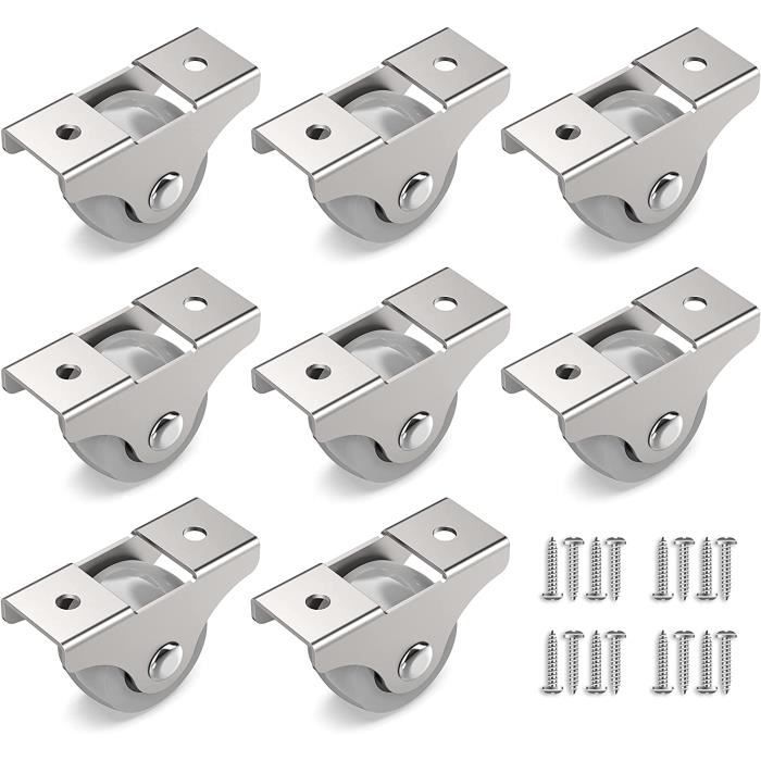 LI-Jeu de 8 Roulettes pour meubles 25 mm - Mini roulettes jusqu'à 10 kg ...