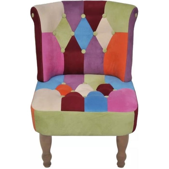 Fauteuil coloré en style français avec design de patchwork Tissu ...