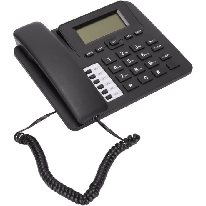 Téléphone Filaire,Dtmf Fsk Double Système Filaire Téléphones Fixes Avec ...