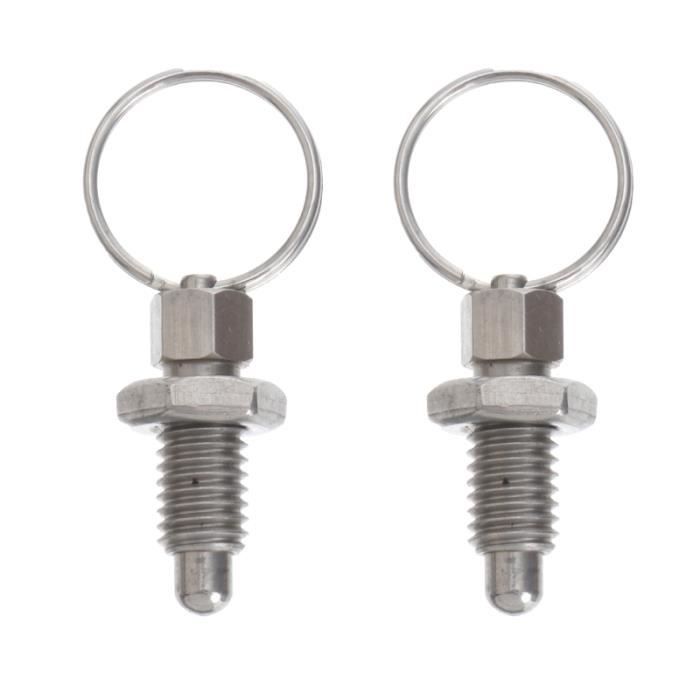 2 pcs Bouton En Acier Inoxydable Plongeur Position Fendue Colonne ...