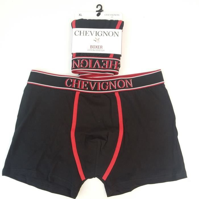 Caleçon Boxer Hommes CHEVIGNON du S au XXL Au choix Noir / Rouge Noir ...