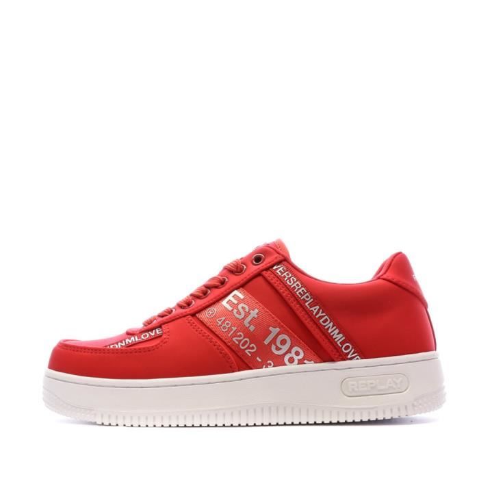 Baskets Rouge Femme Replay Epic Red - Cdiscount Chaussures