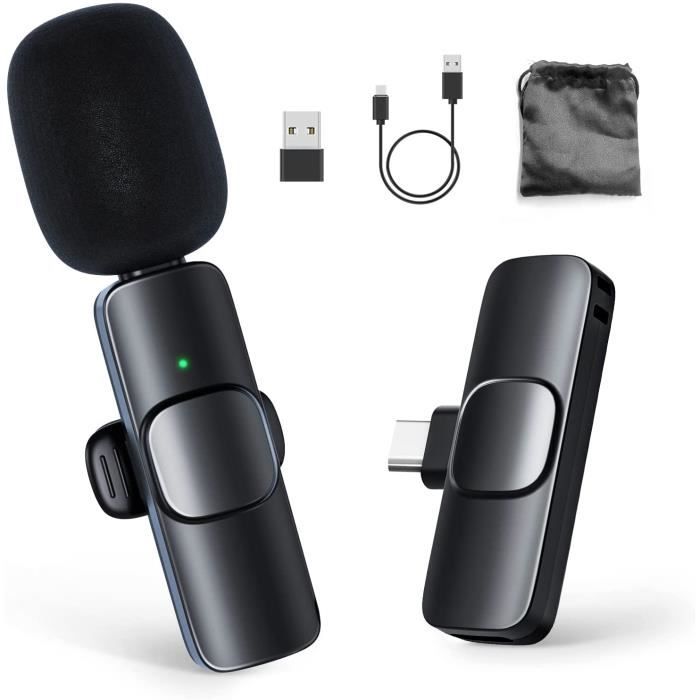 USB Microphone sans Fils, MOMAN CP1(C) 2.4GHz Micro Wireless Lavalier ...
