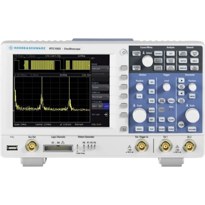 Oscilloscope numérique - Rohde & Schwarz - RTC1002EDU - 50 MHz - 2 ...