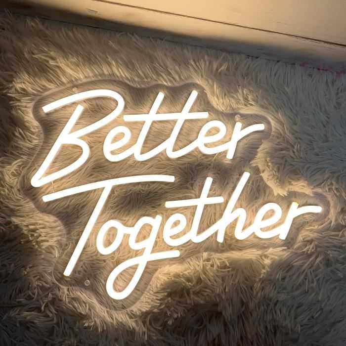 Neon Mural Better Together, 40 * 30Cm Led Néon Décoration Neon Led ...