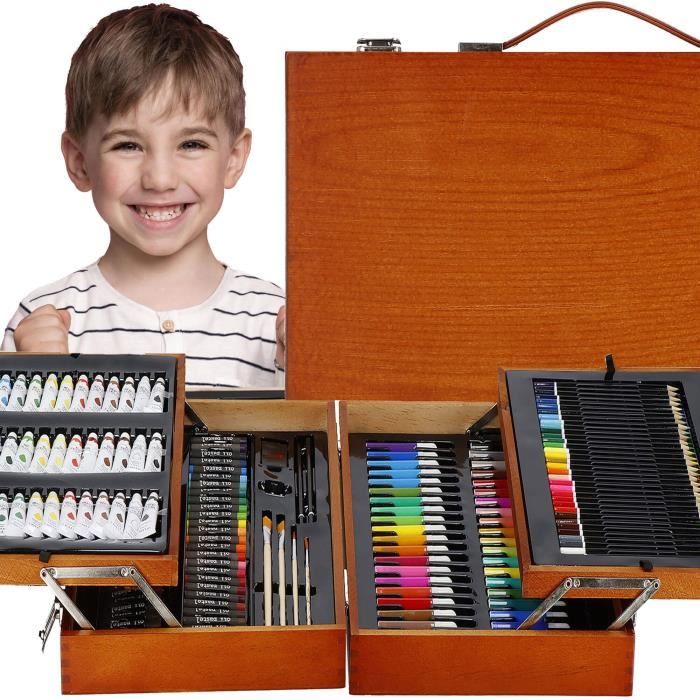 Coffret d'art - SPRINGOS - Set de dessin et de peinture - 174 pièces ...