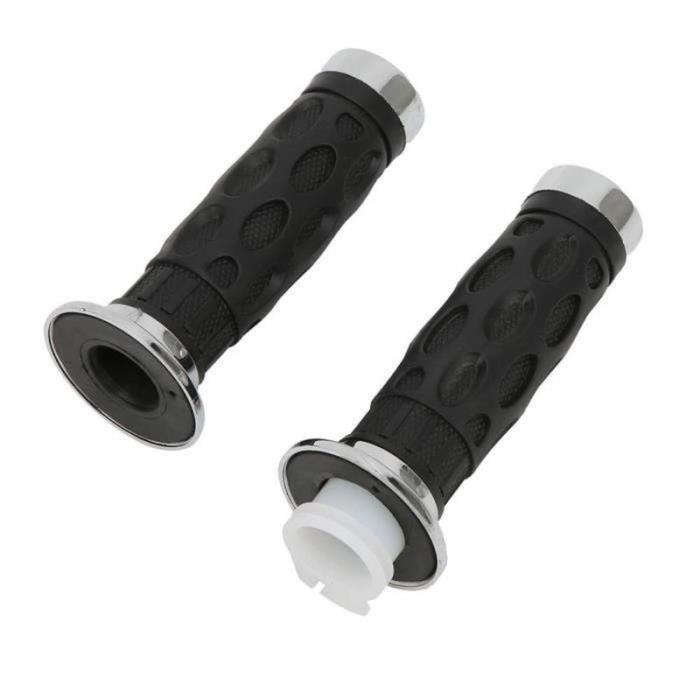 Ashata poignée de moto noire Paire de remplacement de poignée d ...