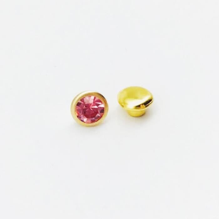 RIVET,Pink diamond-6MM--Rivets multicolores en cristal strass, 50 ...