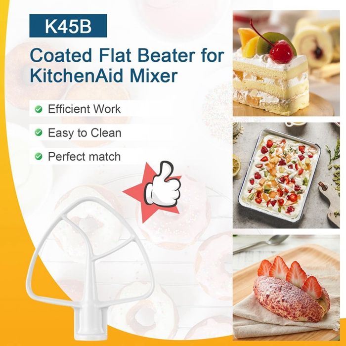 Batteur Plat Enduit K45B pour Mixeur KitchenAid, pour Accessoire de ...