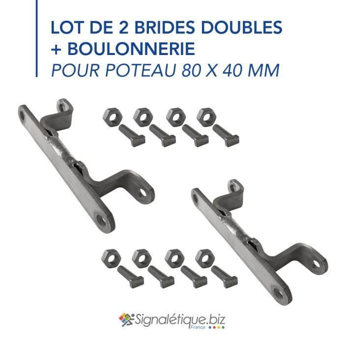 Bride de fixation pour poteau Bride simple ou double avec boulonnerie ...