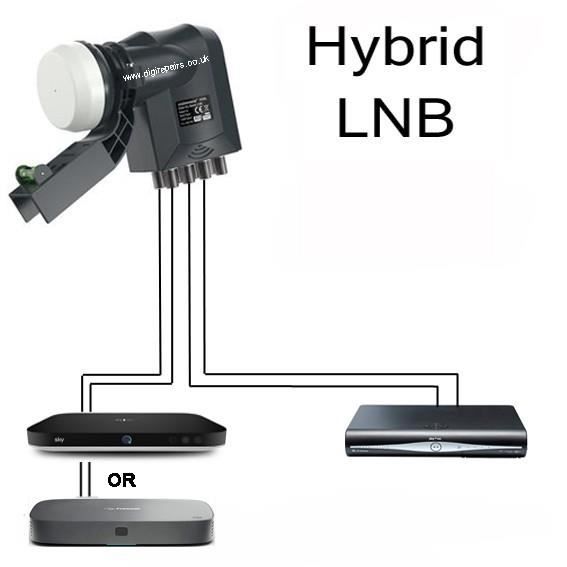 LNB hybride - SKY - EL028 - 6 sorties - Compatible Sky HD et Freesat ...