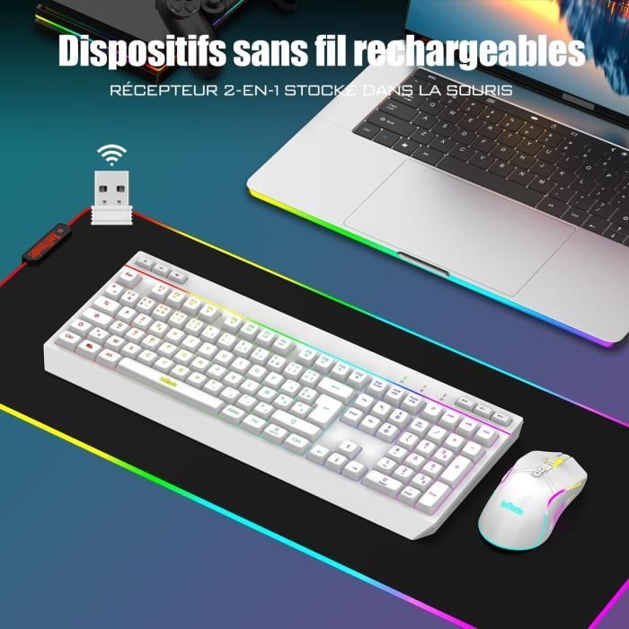 K20 Ensemble Clavier Et Souris Ergonomique Sans Fil Rechargeable ...