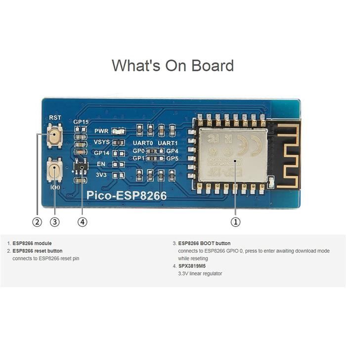 Carte D'extension WiFi ESP8266, Carte PCB de Module WiFi UART ESP8266, WiFi STA-WiFi AP-WiFi STA ...