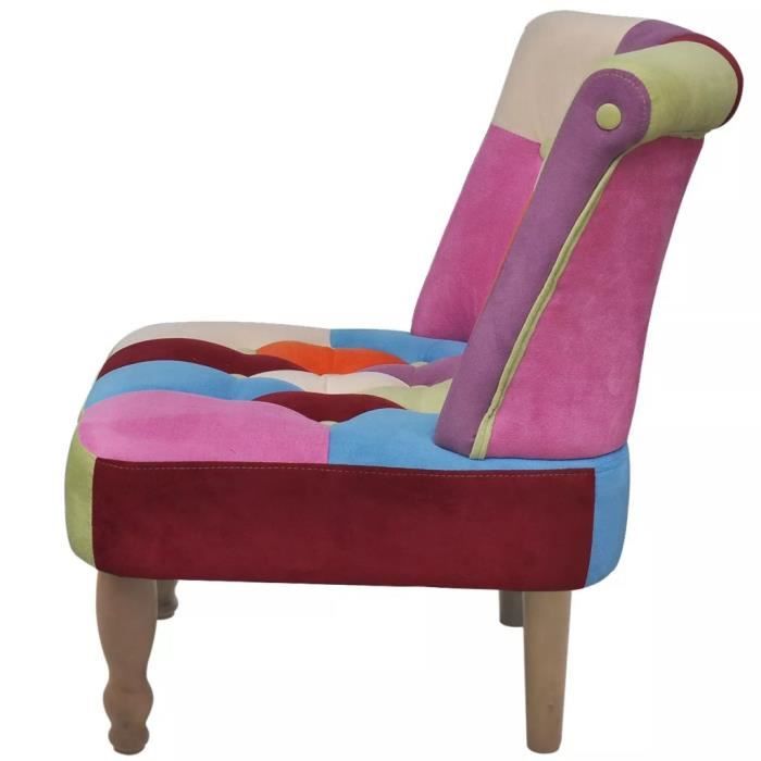 Fauteuil coloré en style français avec design de patchwork Tissu ...