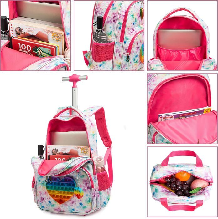 Pop It Fidget Toys Sac A Roulette Fille,16Inch Cartable Fille Primaire ...