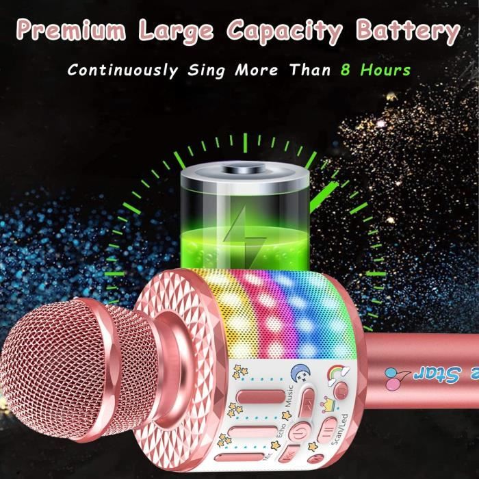 Microphone Bluetooth Karaoké Sans Fil, Portable Karaoké Micro, Haut ...