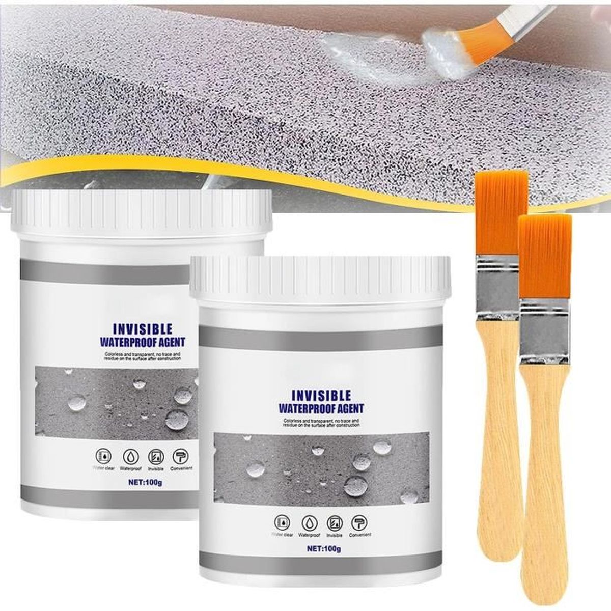2PCS Agent Imperméable Invisible,Agent Anti-Fuite étanche, Mastic D ...