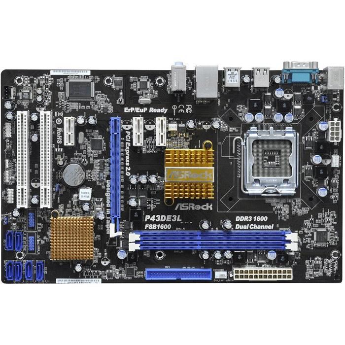 Carte mère ASRock P43DE3L Intel P43 LGA 775 2xDDR3 8GB ATX - Cdiscount ...